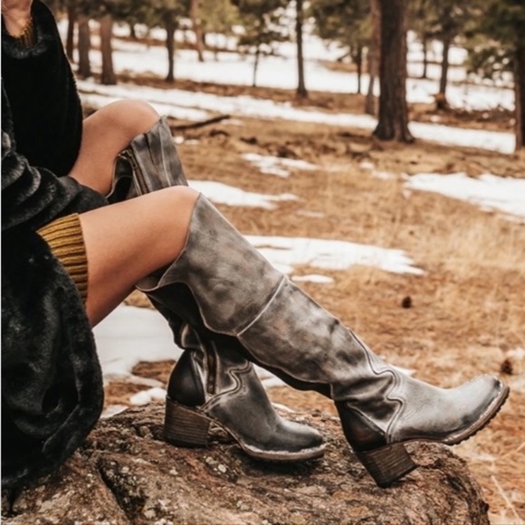 Freebird by Steven | Shoes | Freebird By Steven Calgary Over The Knee Leather Boots Smoke ...